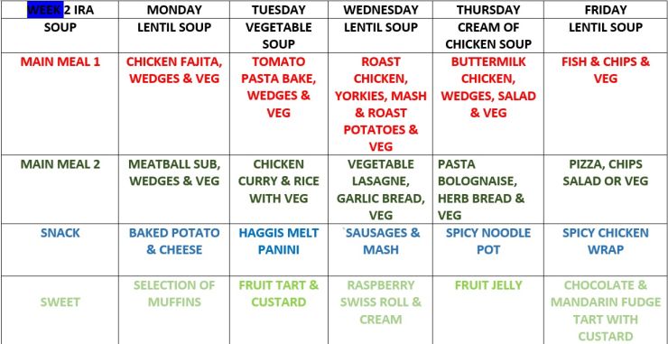 School Lunch Menu :: Irvine Royal Academy
